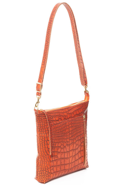 EMMA Orange Croco – Carla Mancini Handbags